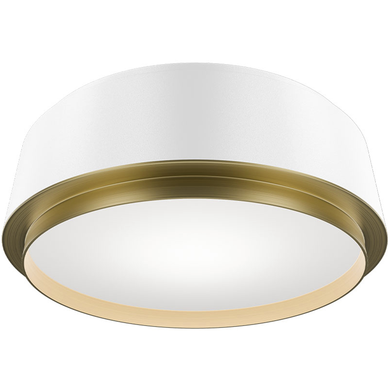 WAC Lighting FM-20512-27-WT/AB Salvo LED 12 inch White and Aged Brass Flush Mount Ceiling Light ...