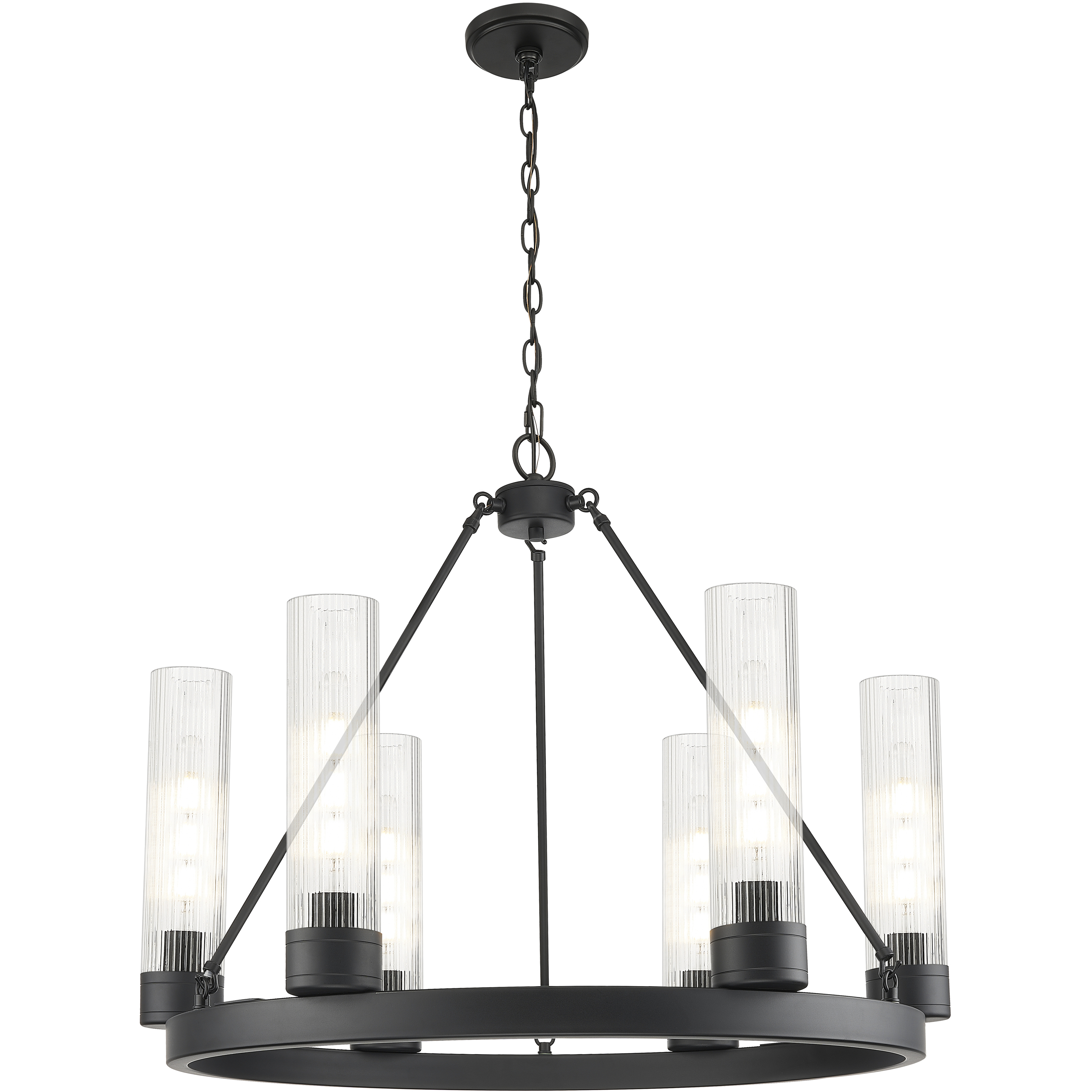 Innovations Lighting 617-6CR-BK-G617-11SCL Boreas 6 Light 29 inch Matte ...
