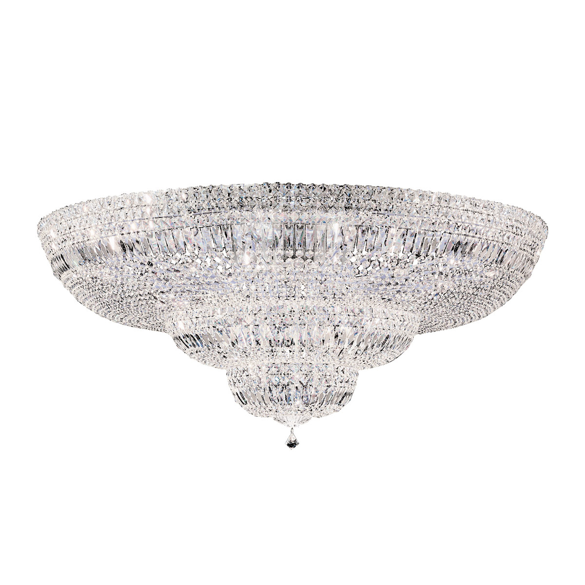 Petit Crystal Deluxe 36 Light Polished Silver Flush Mount Ceiling Light ...