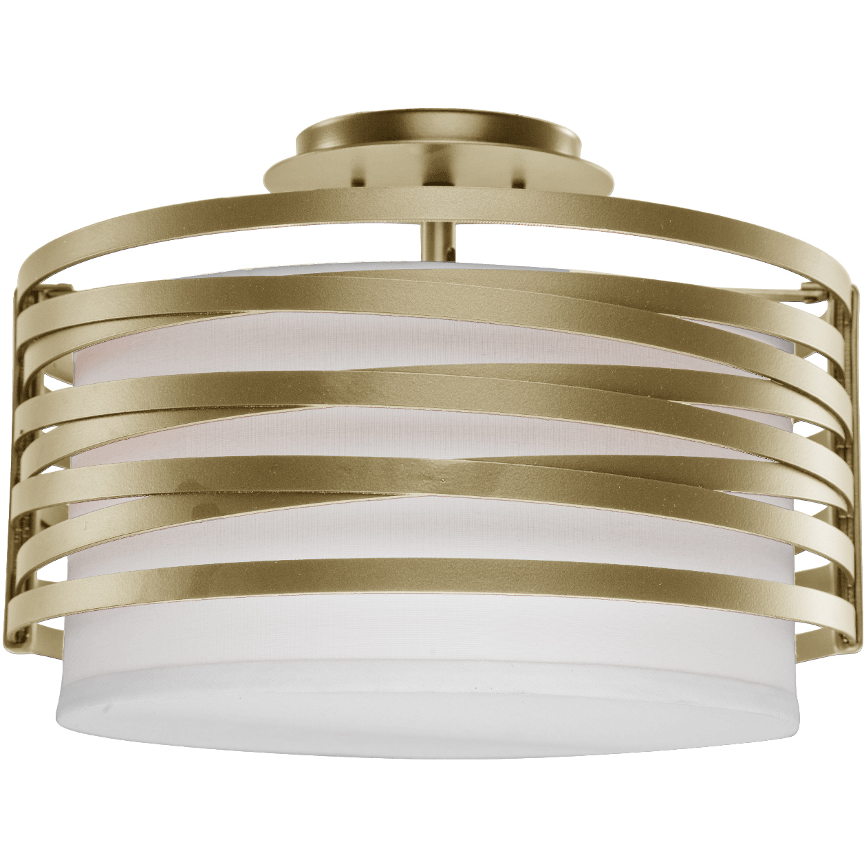 Tempest 2 Light 14.2 inch Gilded Brass Semi Flush Ceiling Light
