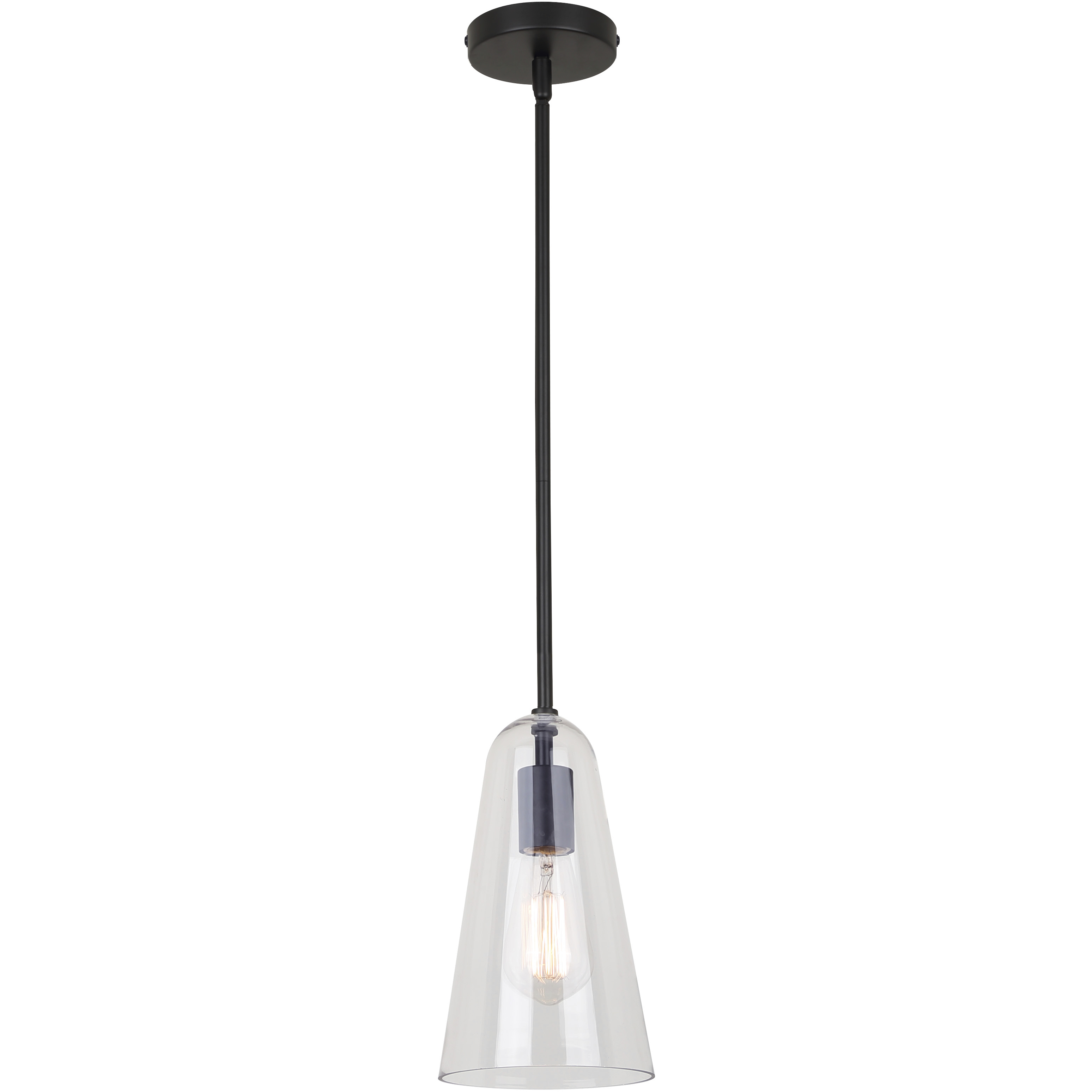 Canarm IPL1144A01BK Luisa 1 Light 5.88 inch Black Pendant Ceiling Light