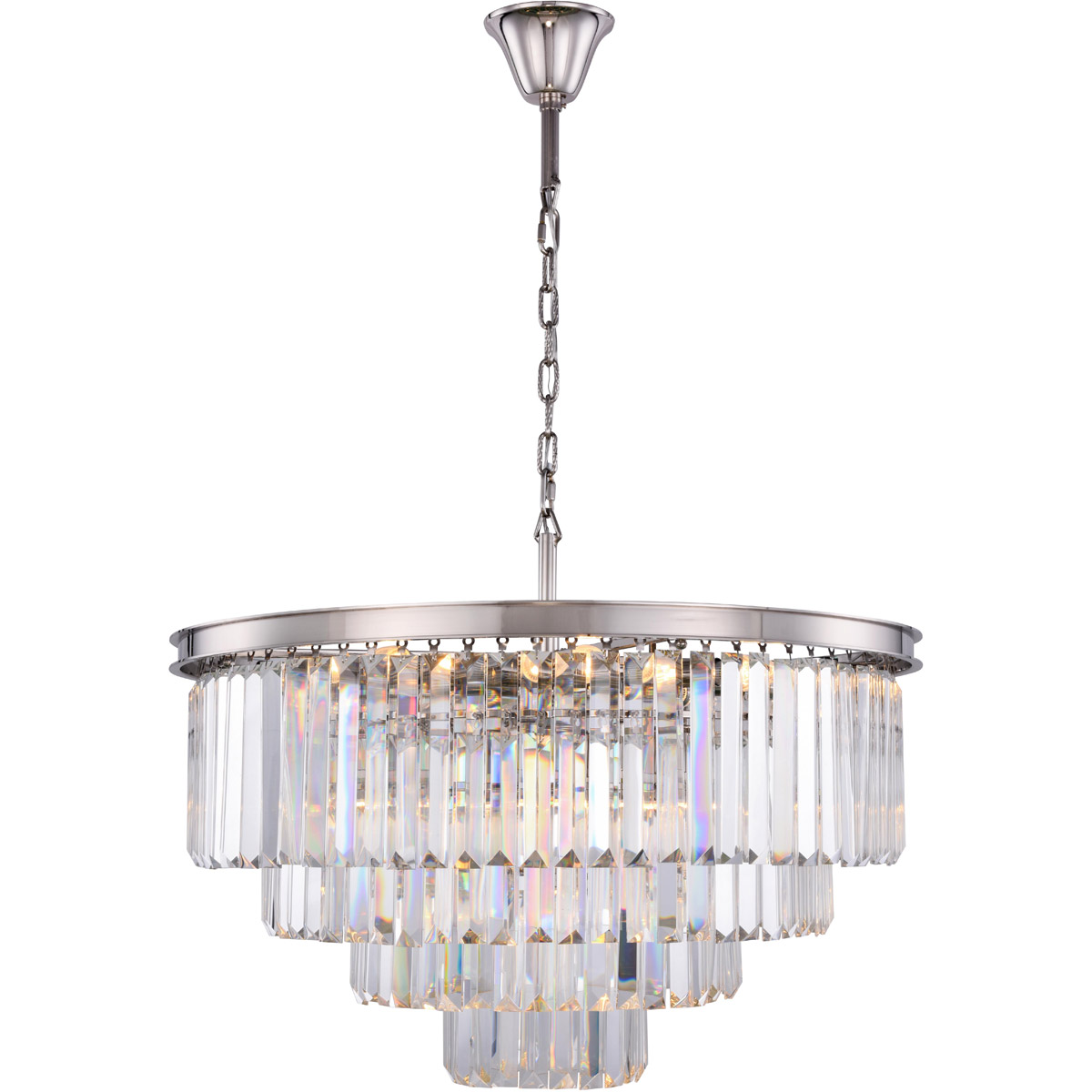 Elegant Lighting 1231D32PN/RC Sydney 17 Light 32 inch Polished Nickel ...