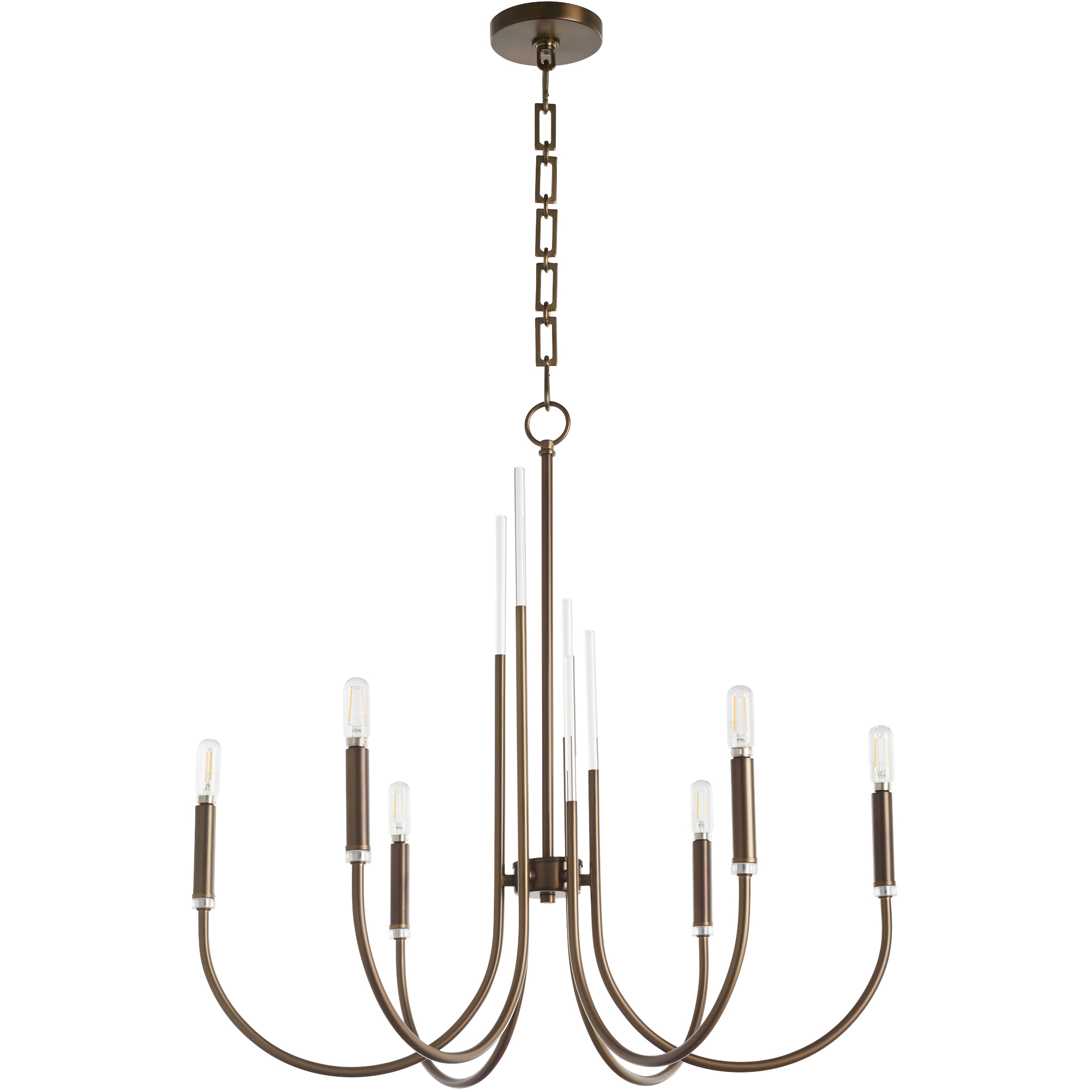 Quorum 6223-6-81 Summit 6 Light 28 inch Dark Brass Chandelier Ceiling Light