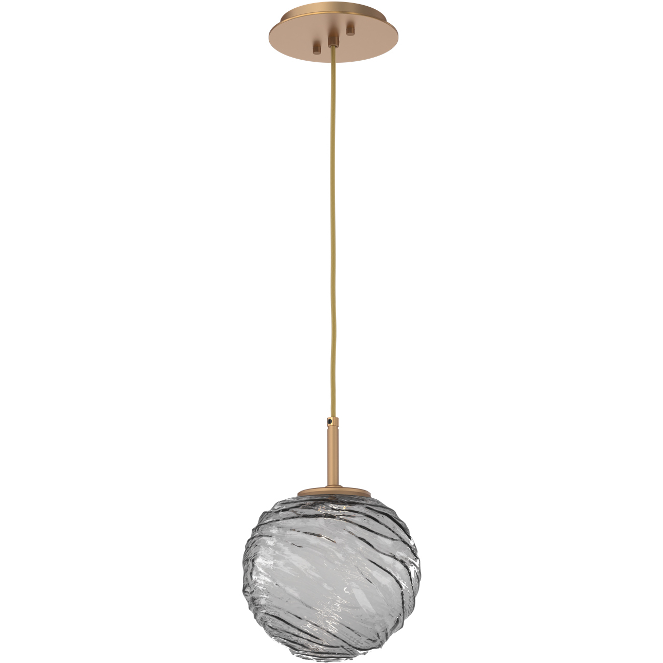 Gaia LED 20 inch Novel Brass Pendant Ceiling Light in Smoke, 2700K LED ...