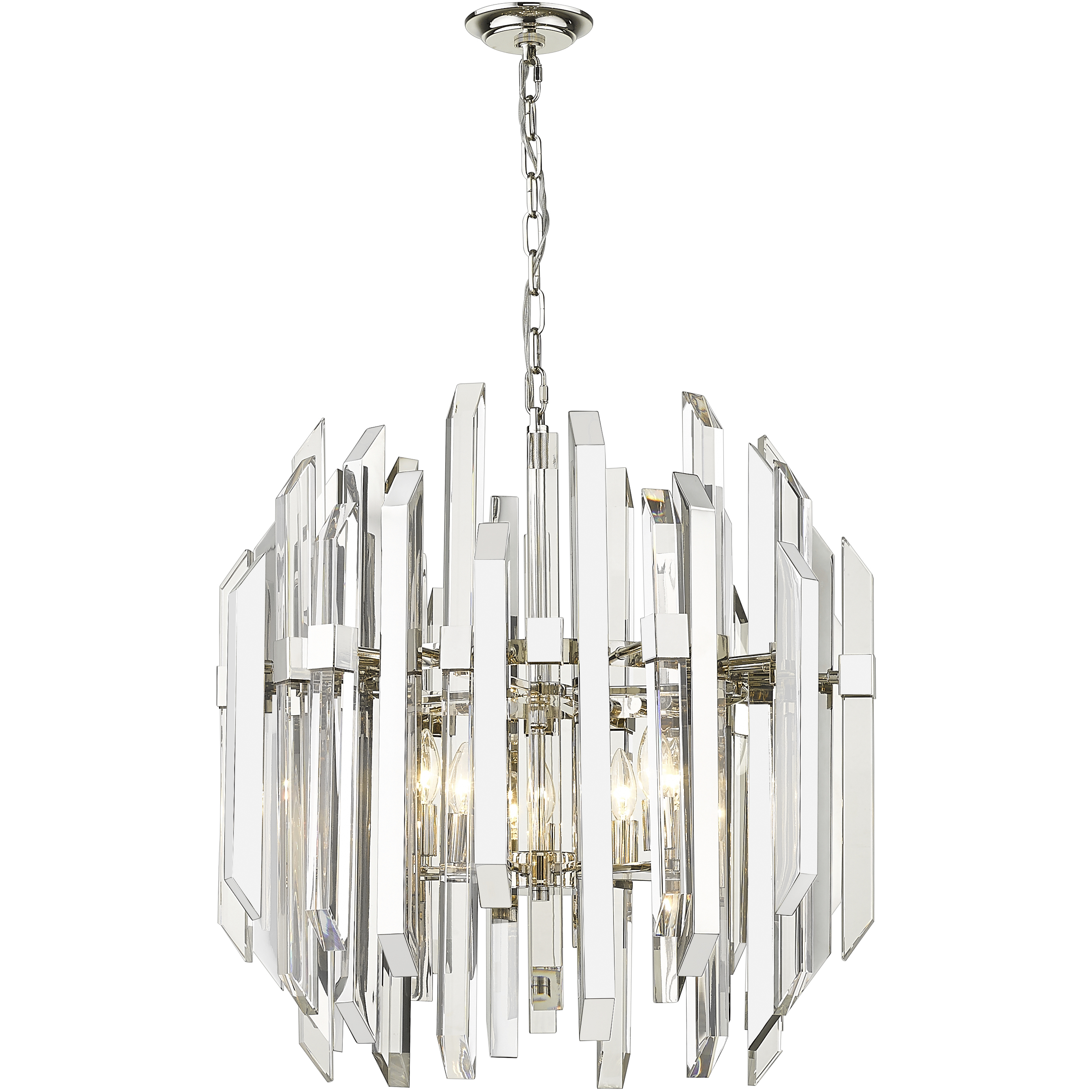 Z-Lite 4006-9PN Bova 6 Light 26 inch Polished Nickel Chandelier Ceiling ...