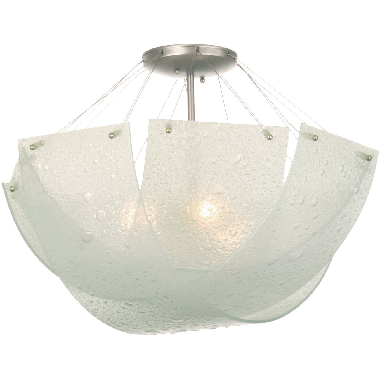 Kalco 5096SN Cirrus 3 Light 24 inch Satin Nickel Semi Flush Mount ...