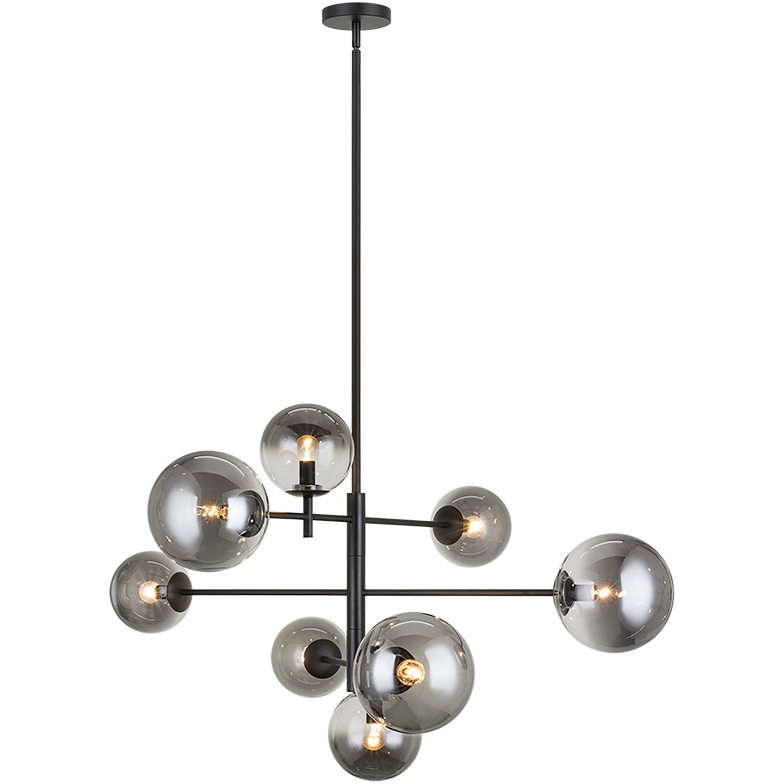 Matteo Lighting C70708BKSM Averley 8 Light 32.25 inch Black Chandelier ...
