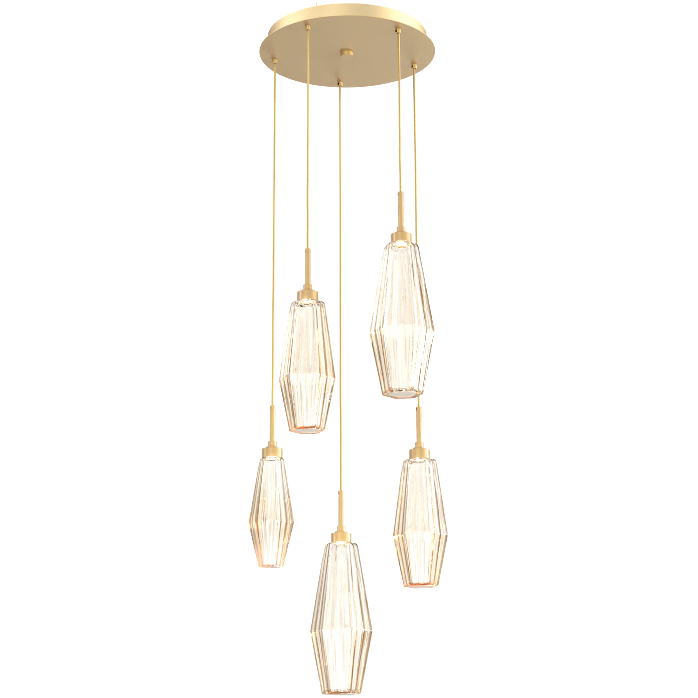 Aalto LED 19.8 inch Gilded Brass Chandelier Ceiling Light in 3000K LED ...
