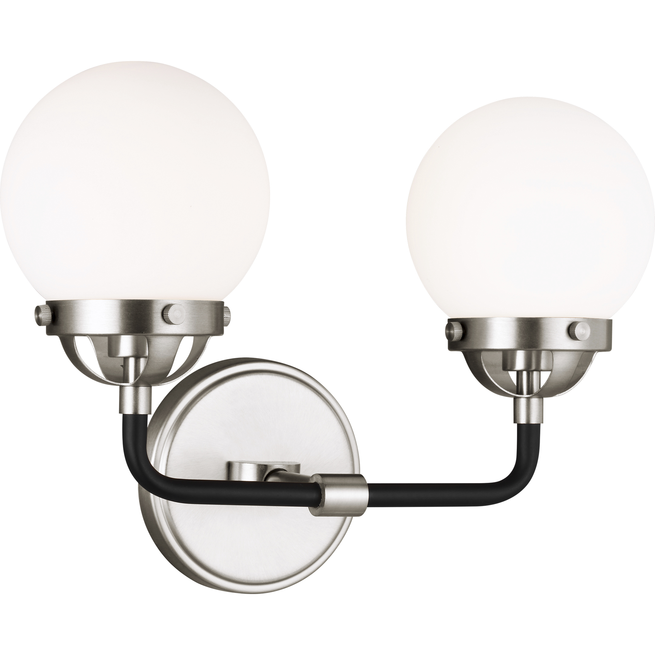 Ian K. Fowler Cafe Wall Bath Fixture Wall Light in Brushed Nickel