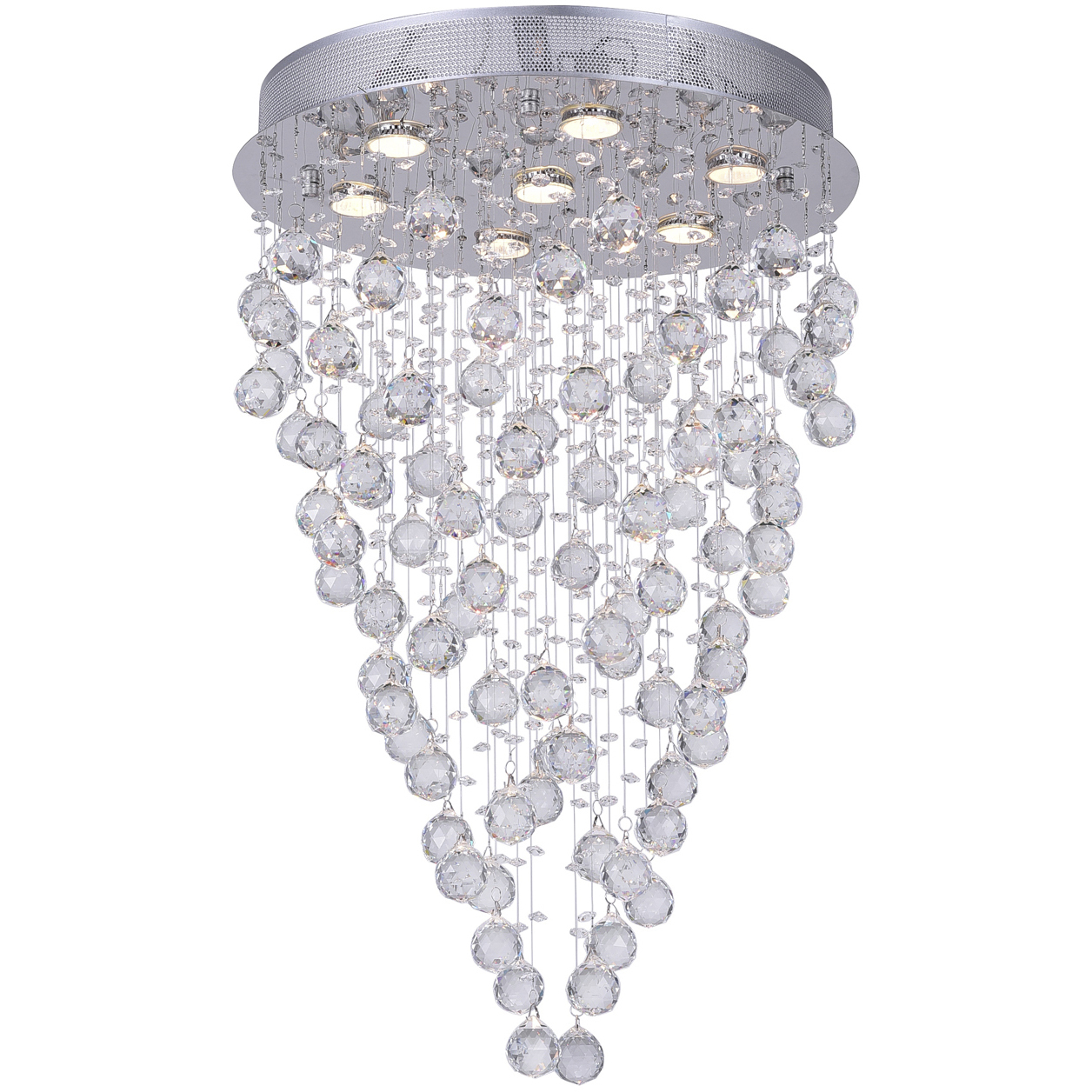 Rain Drop 7 Light 20 inch Chrome Flush Mount Ceiling Light
