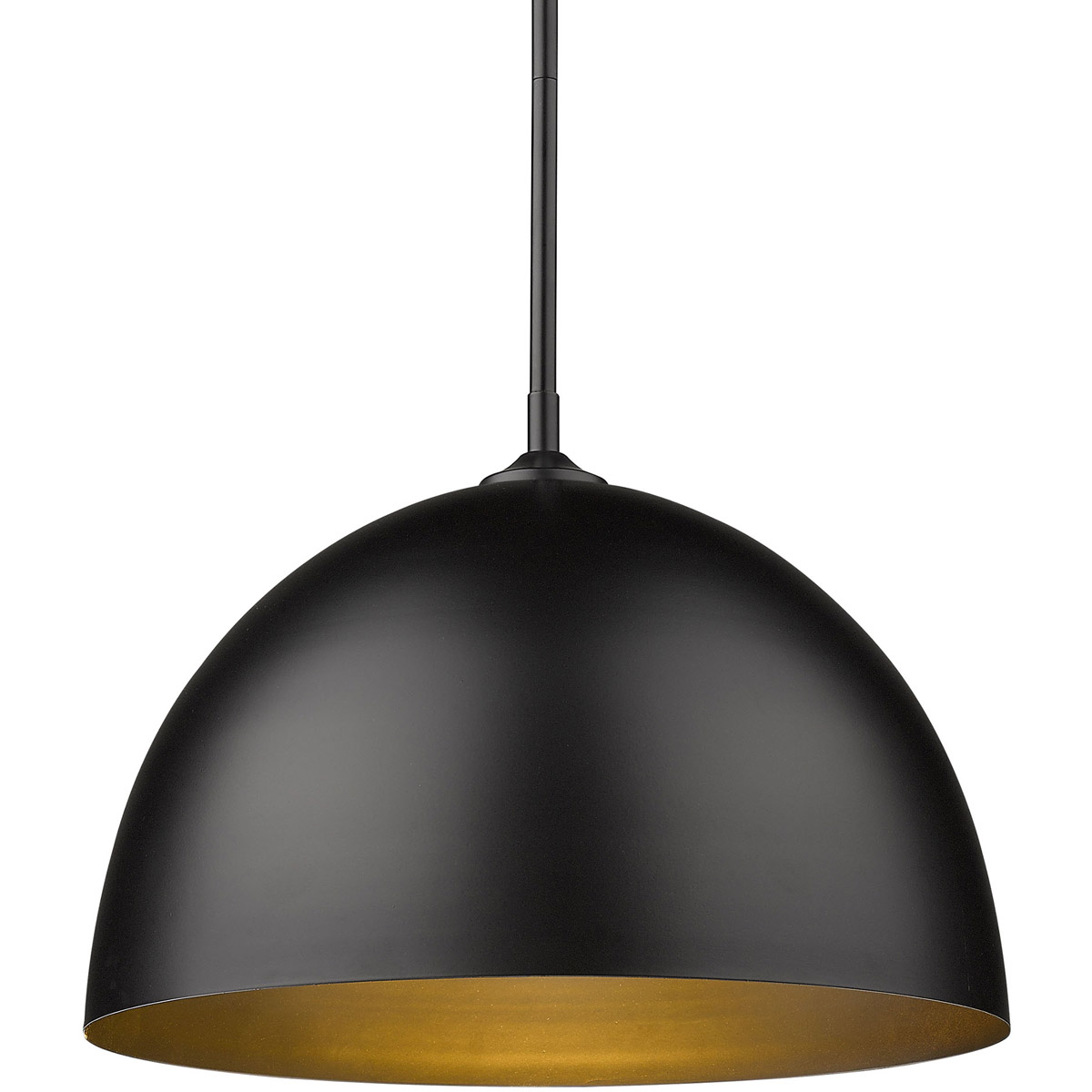 Golden Lighting 6956-L BLK-BLK Zoey 1 Light 16 inch Matte Black Pendant ...