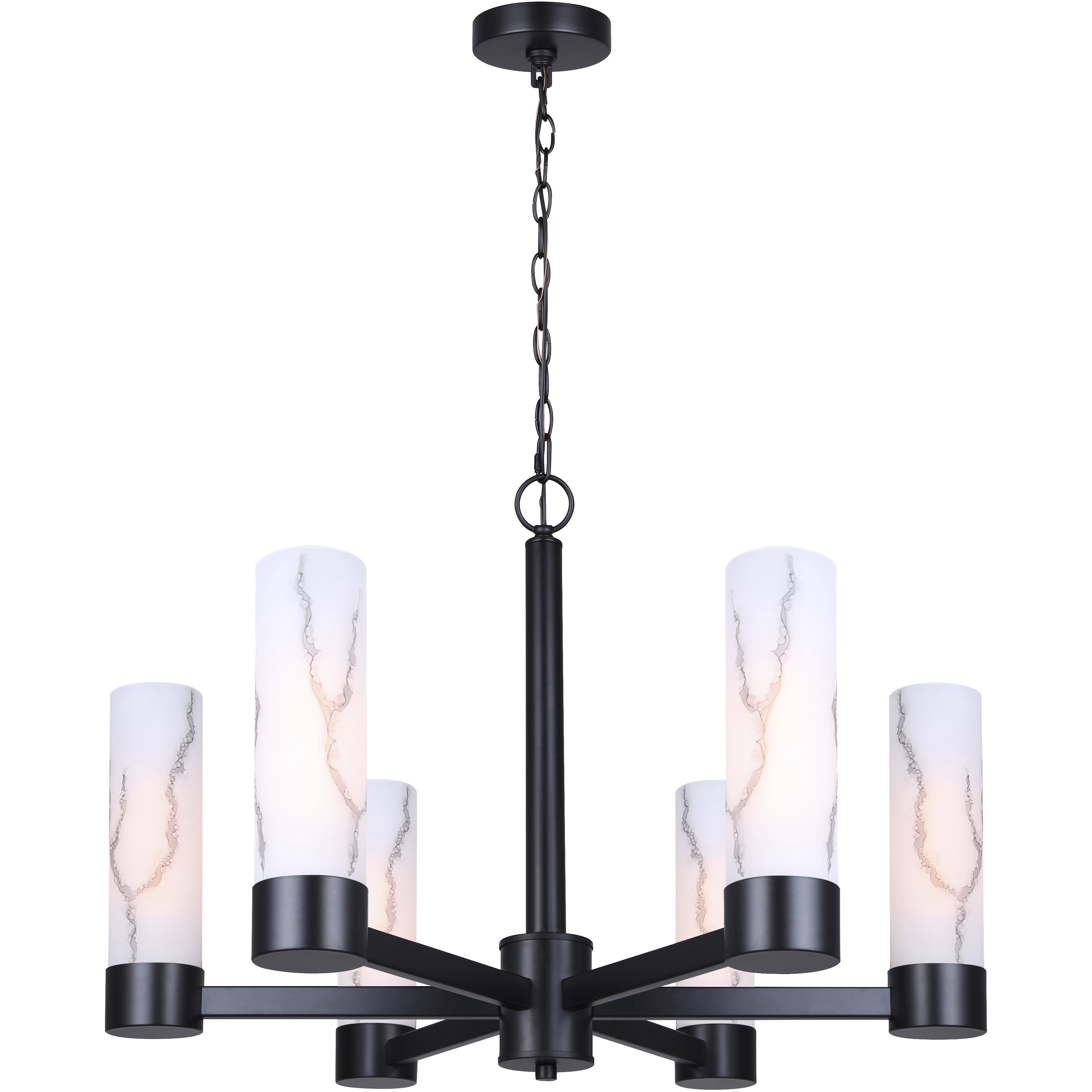 Canarm ICH1153A06BK Kristella 6 Light 26 inch Matte Black Chandelier ...