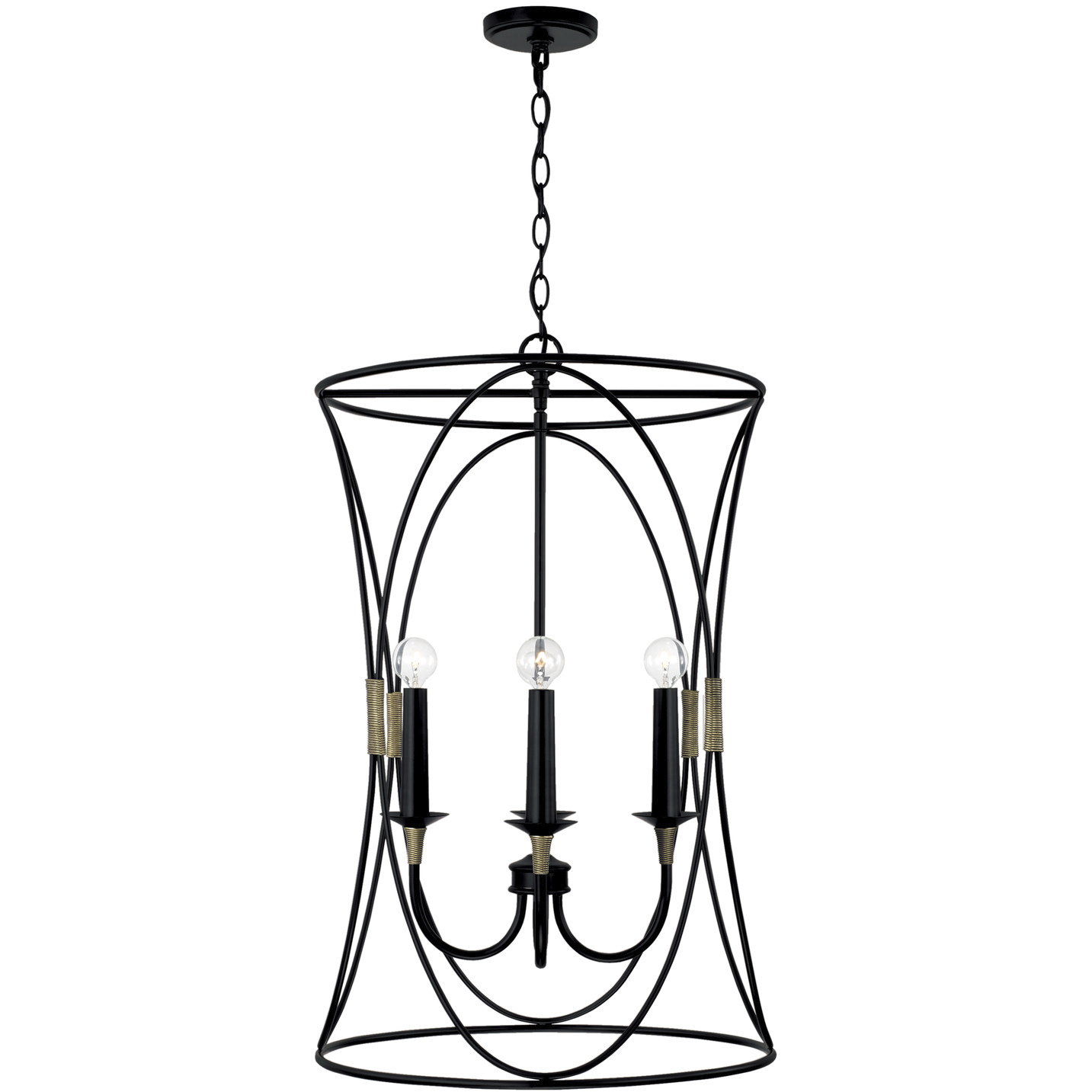 Capital Lighting 545641KB Amara 4 Light 19 inch Matte Black with Brass ...