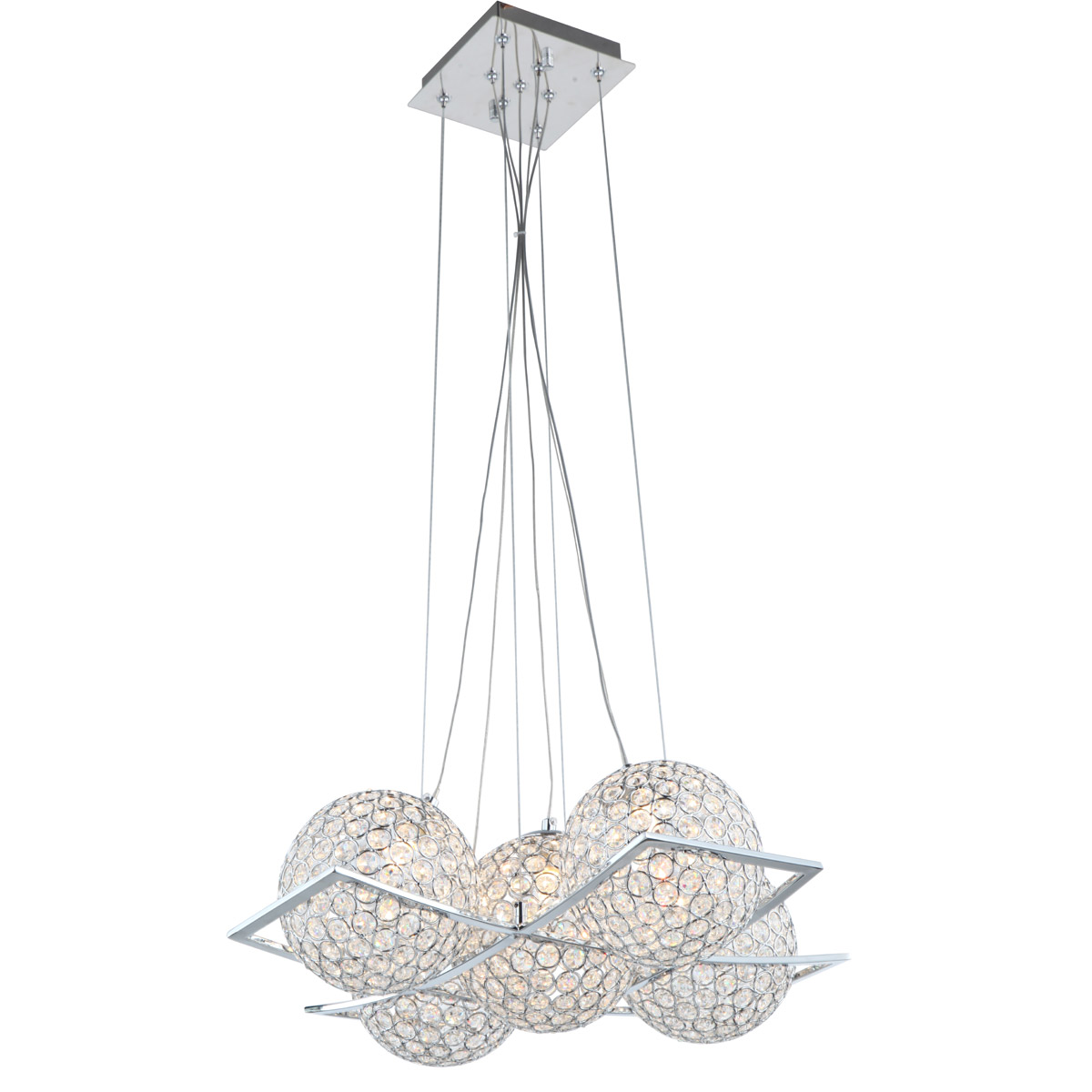 Zeev Lighting CD10083/5/CH Kent LED 20 inch Chrome Chandelier Ceiling Light