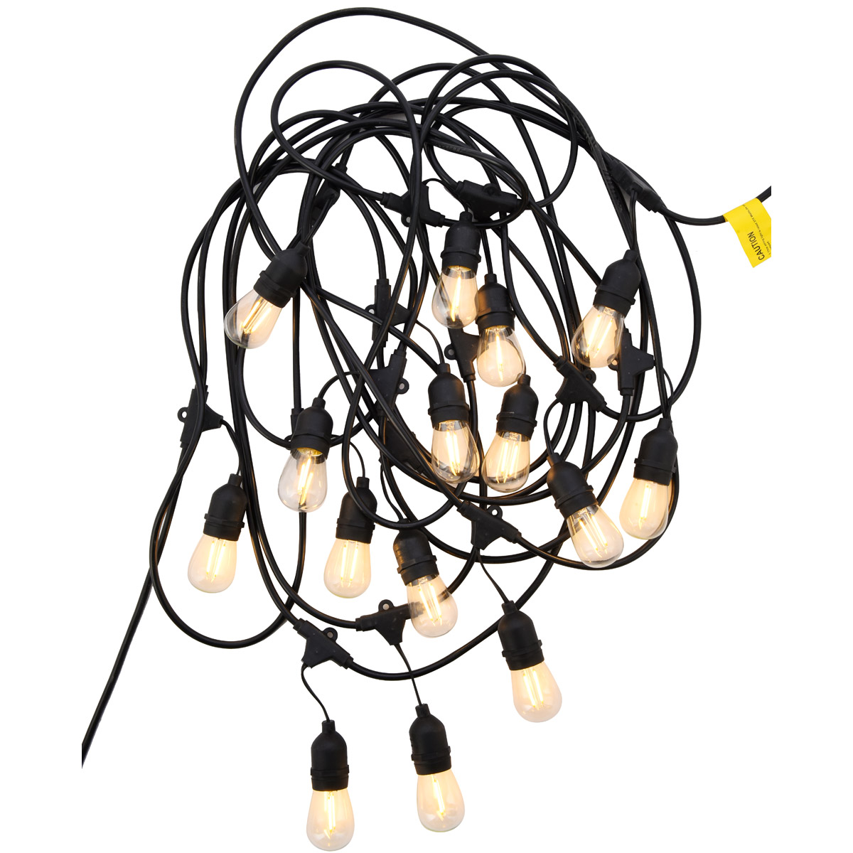 Living District LDOD3088 Terra 15 Light 48 foot Black Outdoor String Light