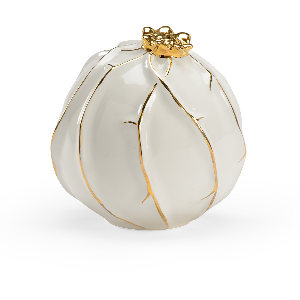 Chelsea House 383210 Claire Bell White/Gold Glaze Pomegranate Accent