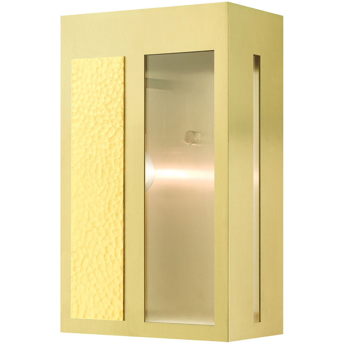 Livex 27413-12 Lafayette 1 Light 14 inch Satin Brass Outdoor Wall Lantern