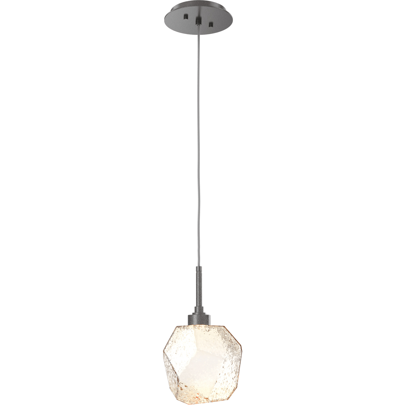 Gem LED 8.4 inch Graphite Pendant Ceiling Light in 3000K LED, Amber