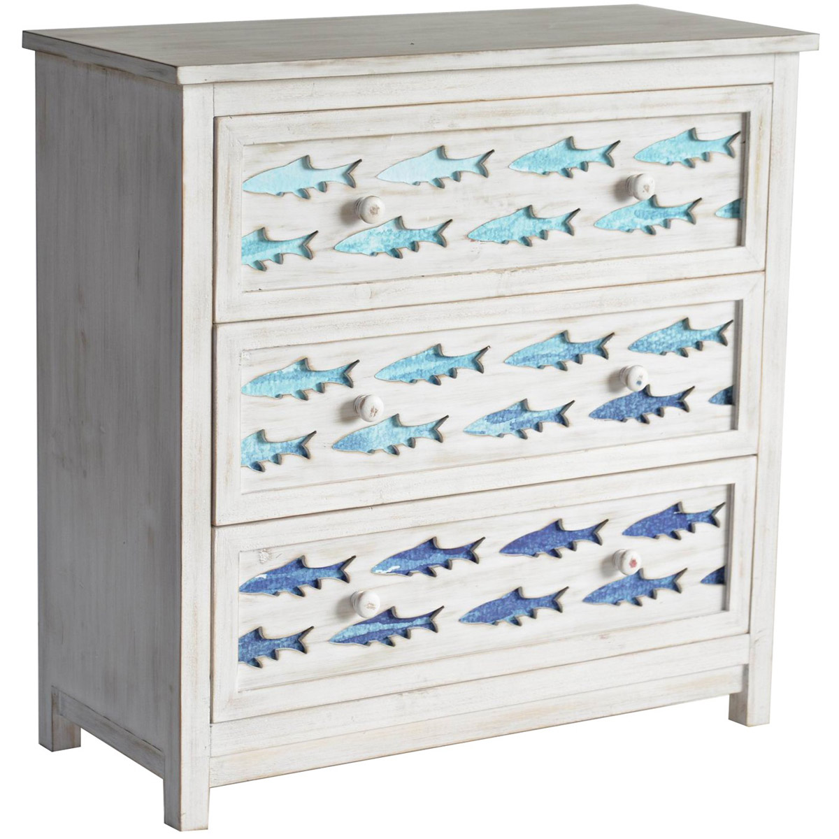 Crestview Collection CVFZR5075 Swimming Fish White Wash and Gradient ...