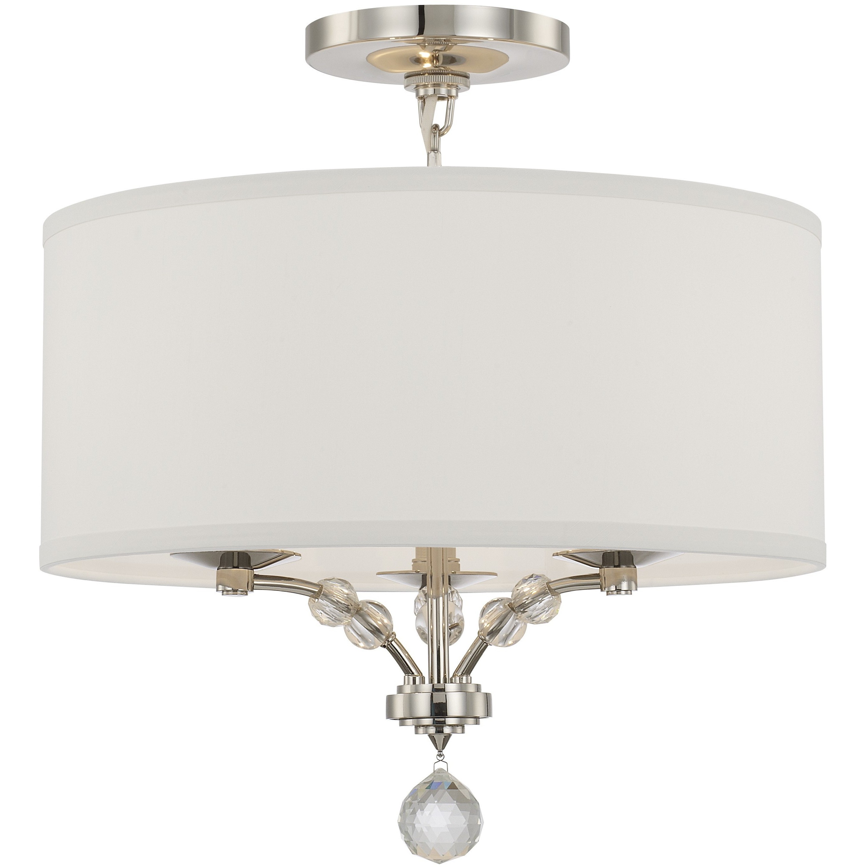 Crystorama 8005-PN_CEILING Mirage 3 Light 18 inch Polished Nickel Semi ...