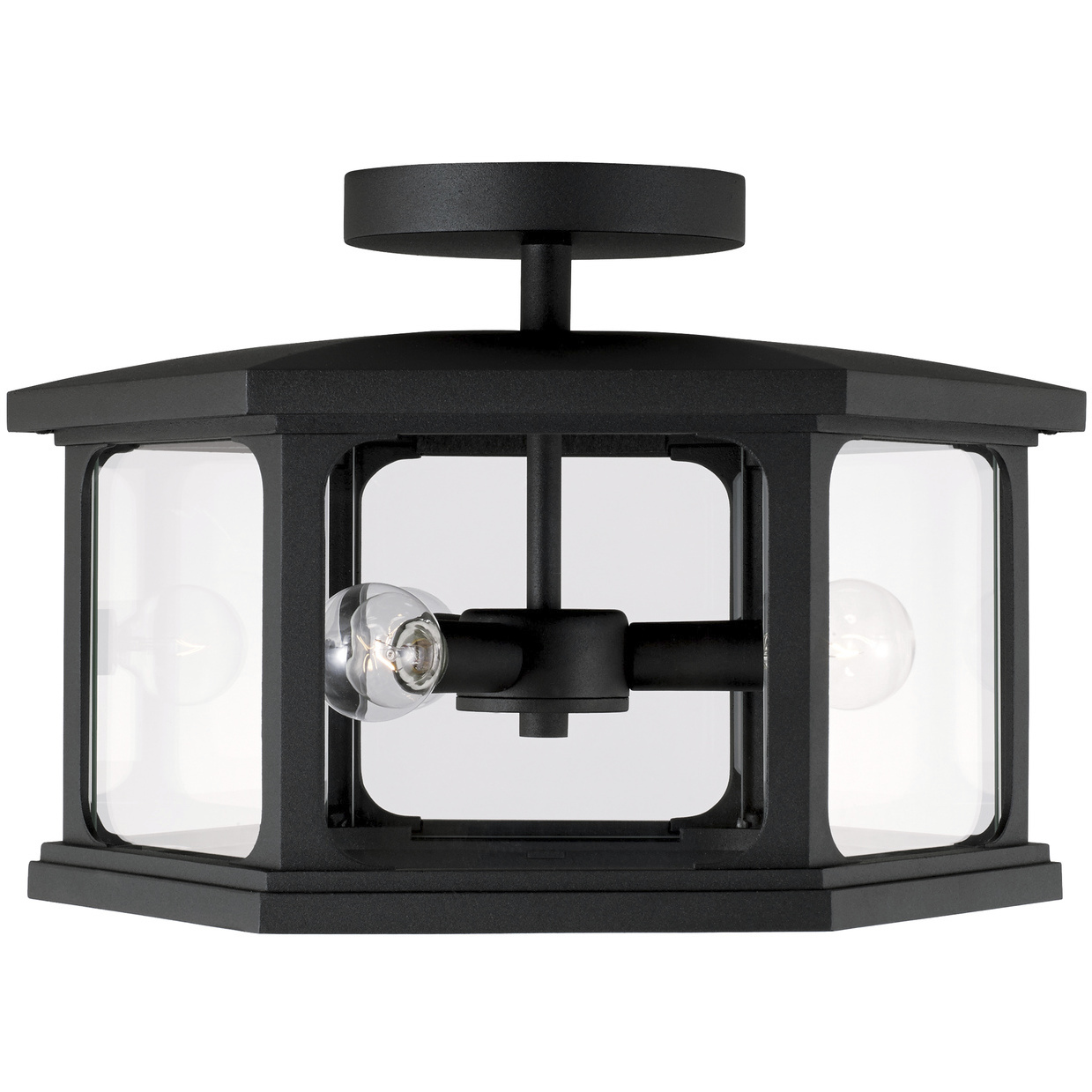 Capital Lighting 946632BK Walton 3 Light 16 inch Black Outdoor Semi ...