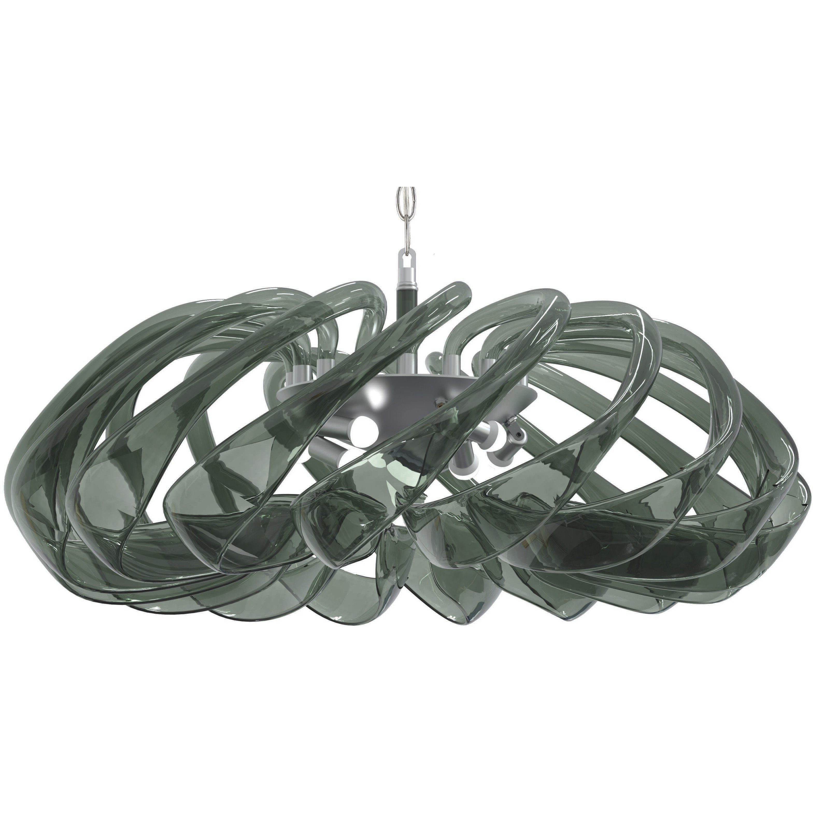 Metropolitan N9449 Donatella 8 Light 37.38 inch Smoke Green Glass ...