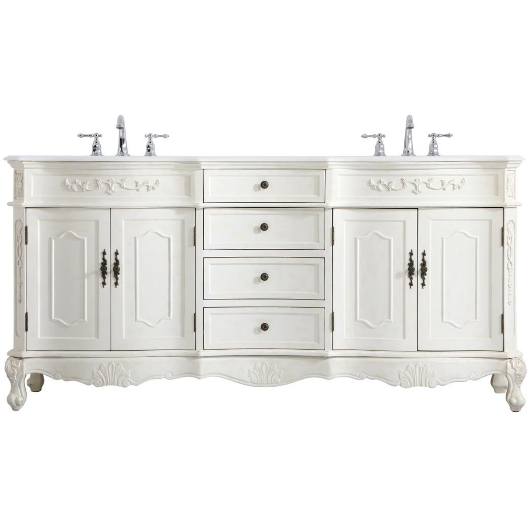 Elegant Lighting VF10172DAW-VW Danville 72 X 21 X 36 inch Antique White ...