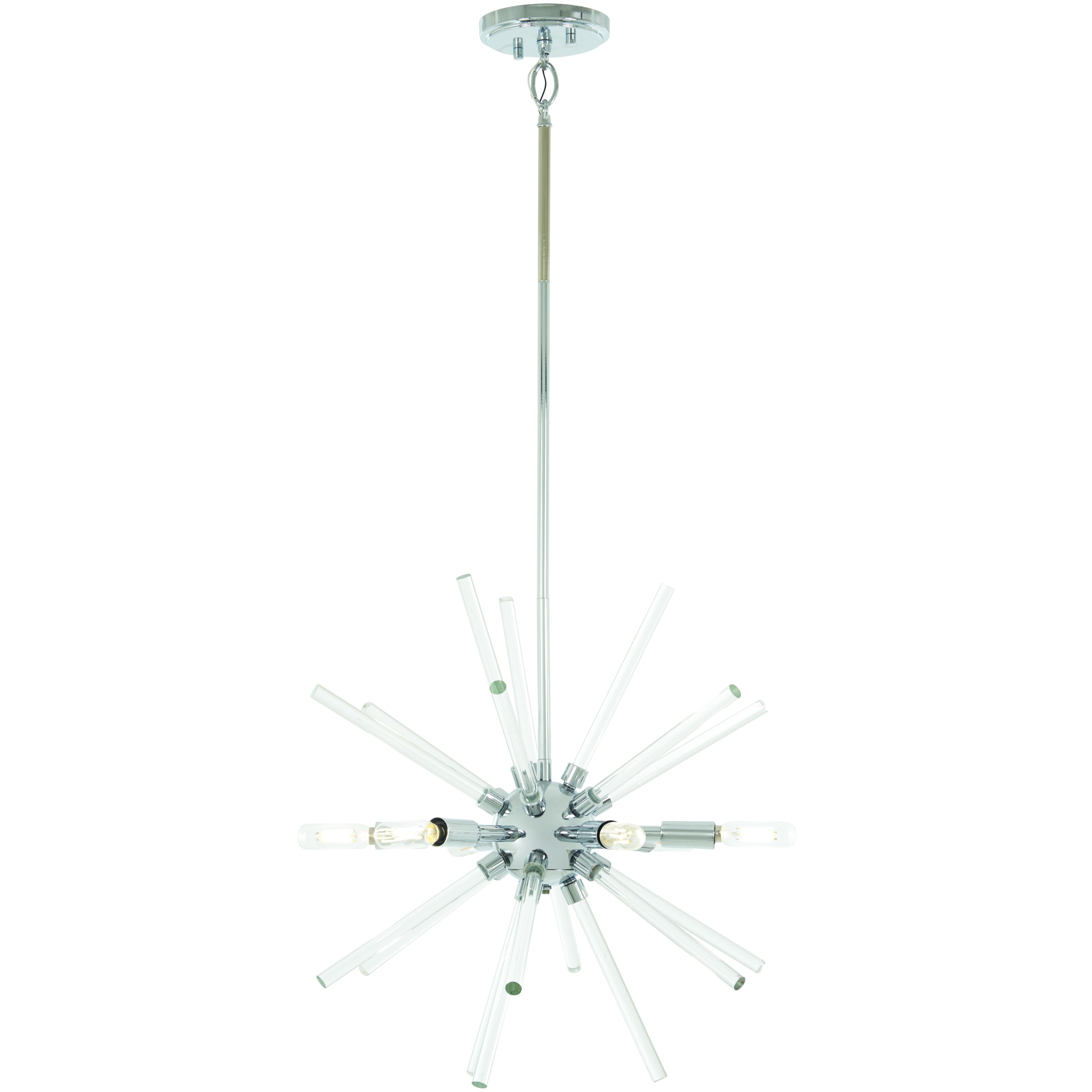 George Kovacs P1791-077 Spiked 6 Light 18 inch Chrome Pendant Ceiling Light