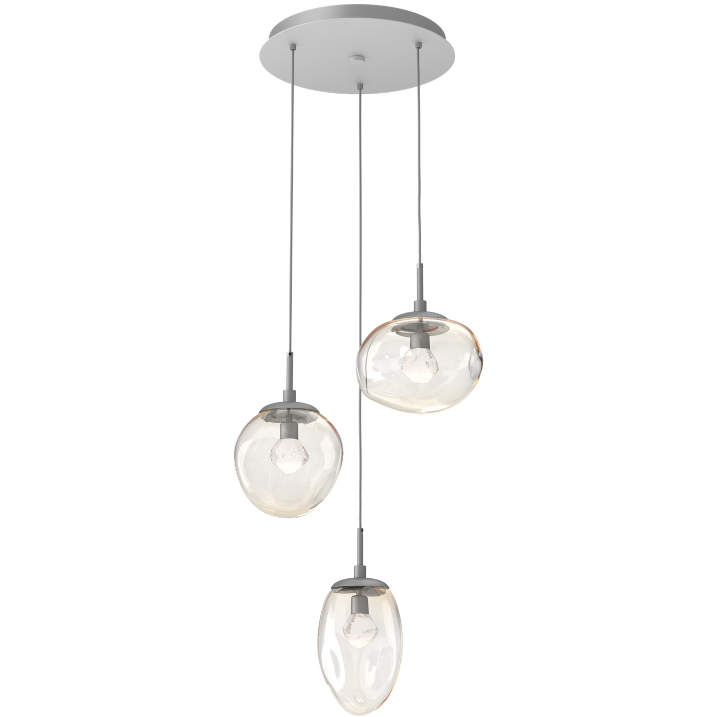 Cosmos LED LED 22.3 inch Classic Silver Chandelier Ceiling Light, Round ...